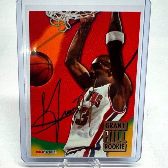Hoops | Toys | Grant Hill 995 Nba Hoops Skybox Gold Foil Signature ...